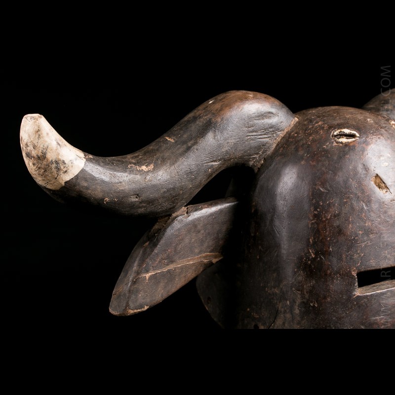 Tabwa buffalo helmet mask - Authentic African Tribal Art Gallery