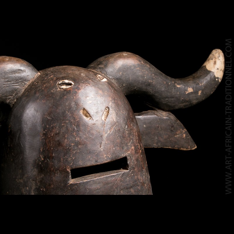 Tabwa buffalo helmet mask - Authentic African Tribal Art Gallery