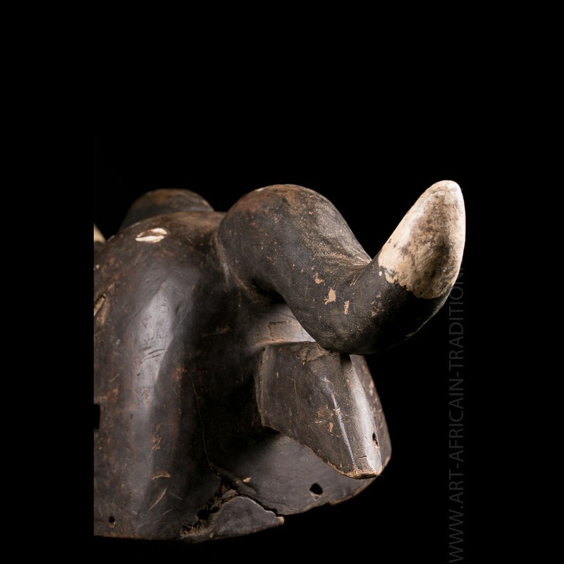 Tabwa buffalo helmet mask - Authentic African Tribal Art Gallery