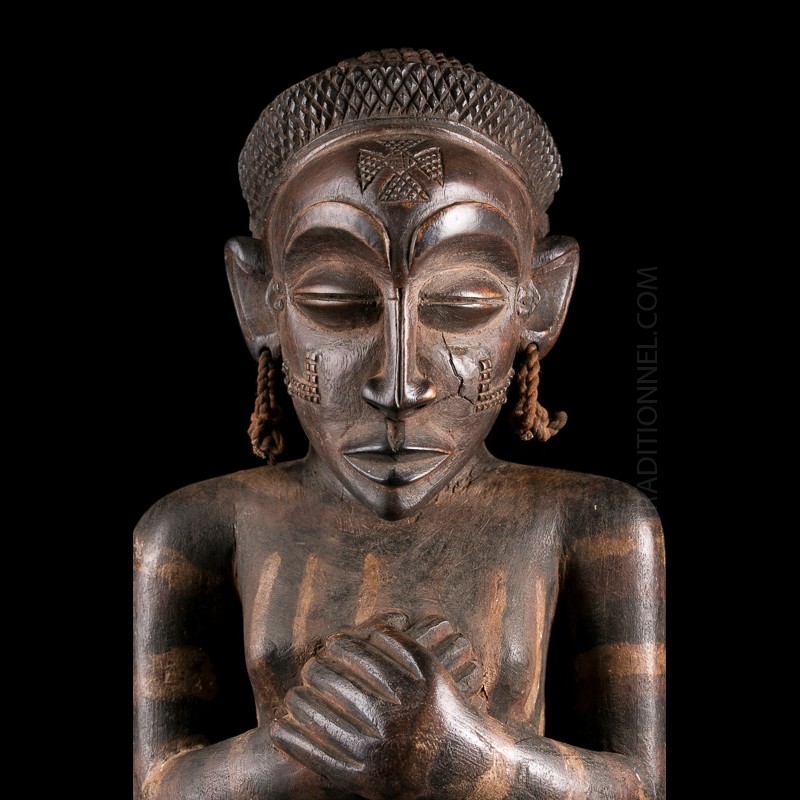 Statue Chokwe Luena - Art Tribal Africain Authentique Traditionnel