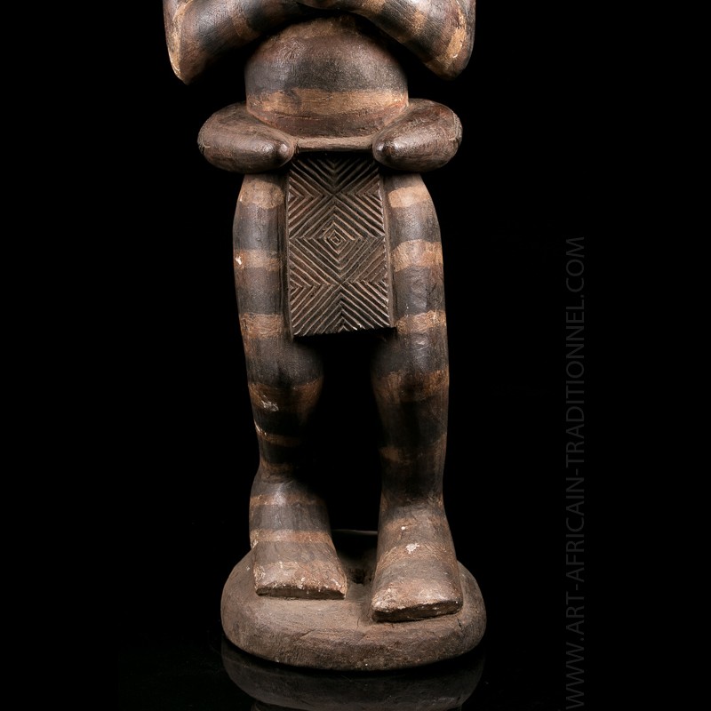 Statue Chokwe Luena - Art Tribal Africain Authentique Traditionnel