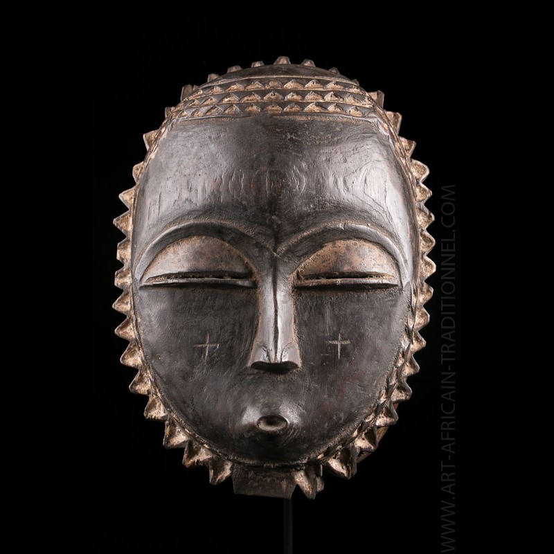 Baoule lunar african mask- Authentic African Tribal Art Gallery