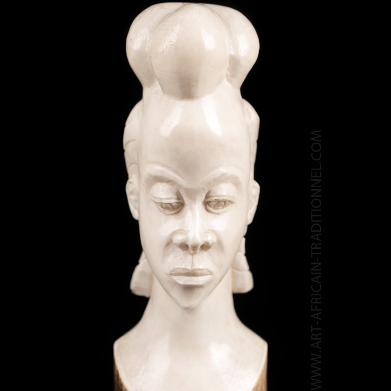 Ivory colonial head Congo Zaïre - Auctions African Art Gallery