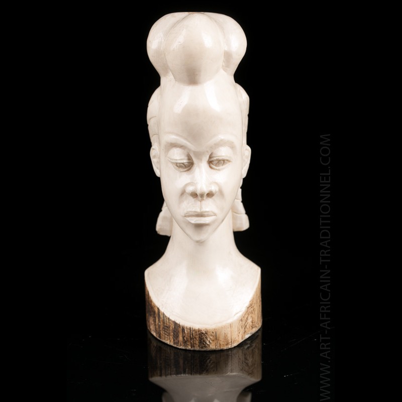 Ivory colonial head Congo Zaïre - Auctions African Art Gallery