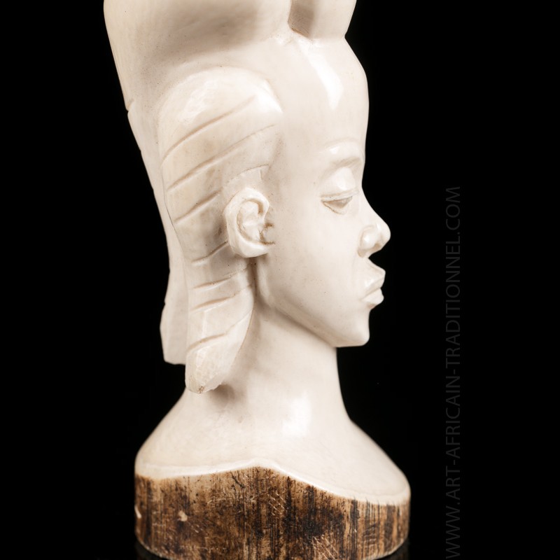 Ivory colonial head Congo Zaïre - Auctions African Art Gallery