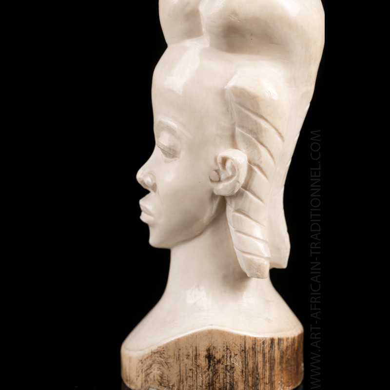 Ivory colonial head Congo Zaïre - Auctions African Art Gallery