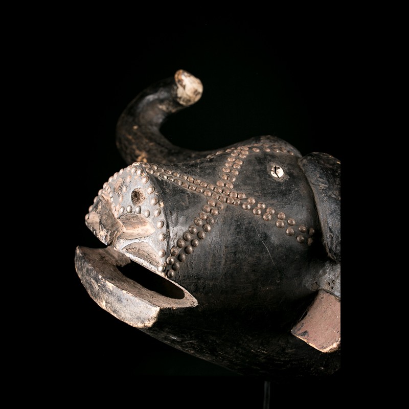 Tabwa Kiyunde buffalo helmet mask Congo - African Art Gallery