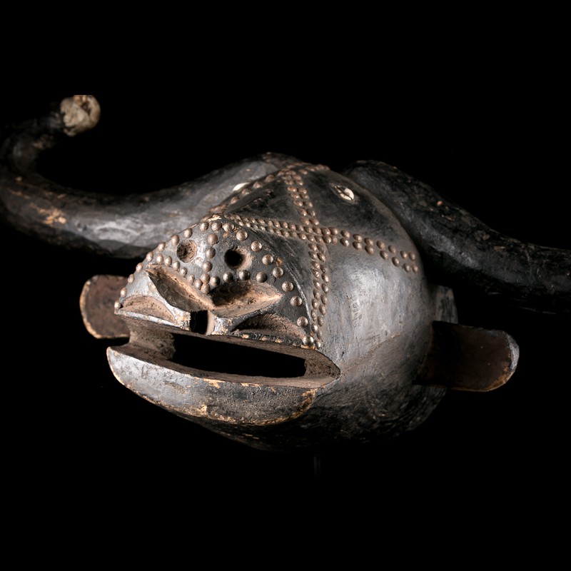 Tabwa Kiyunde buffalo helmet mask Congo - African Art Gallery