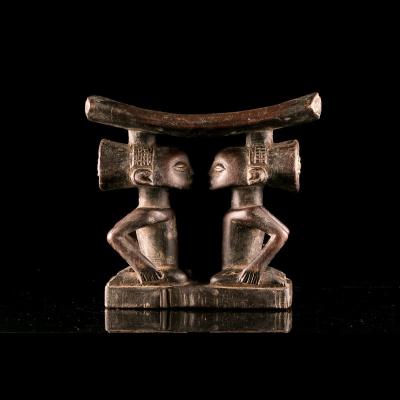 Luba headrest - African art neckrests from Congo