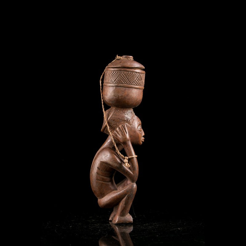 Chokwe Tesa Ya Makanya snuff mortar - African art from Angola