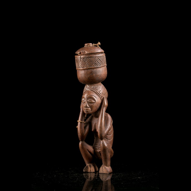 Chokwe Tesa Ya Makanya snuff mortar - African art from Angola
