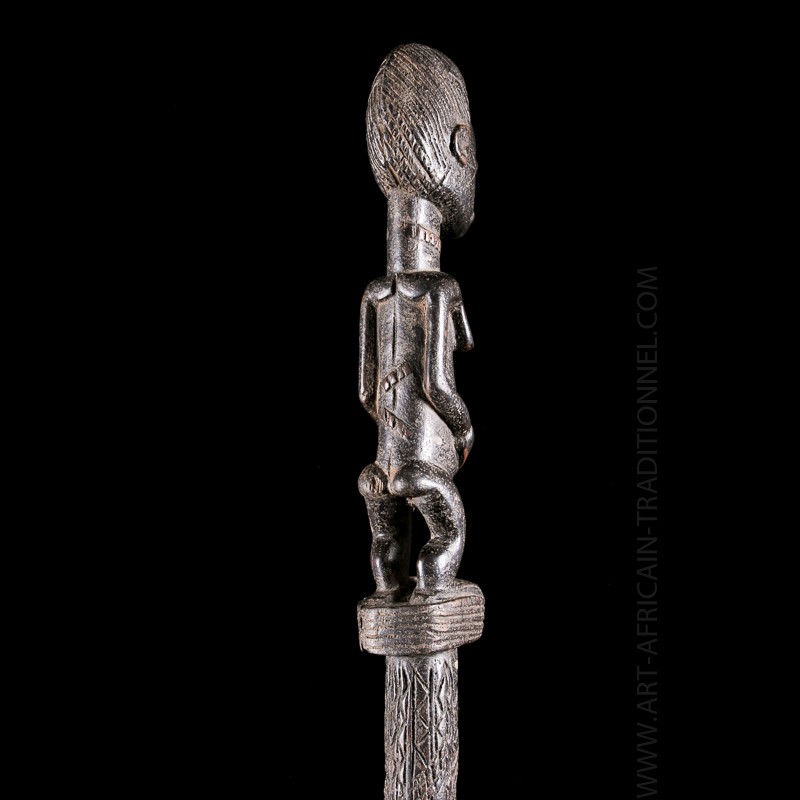 Canne bâton de chef Baoulé - Art Tribal Africain Authentique Traditionnel