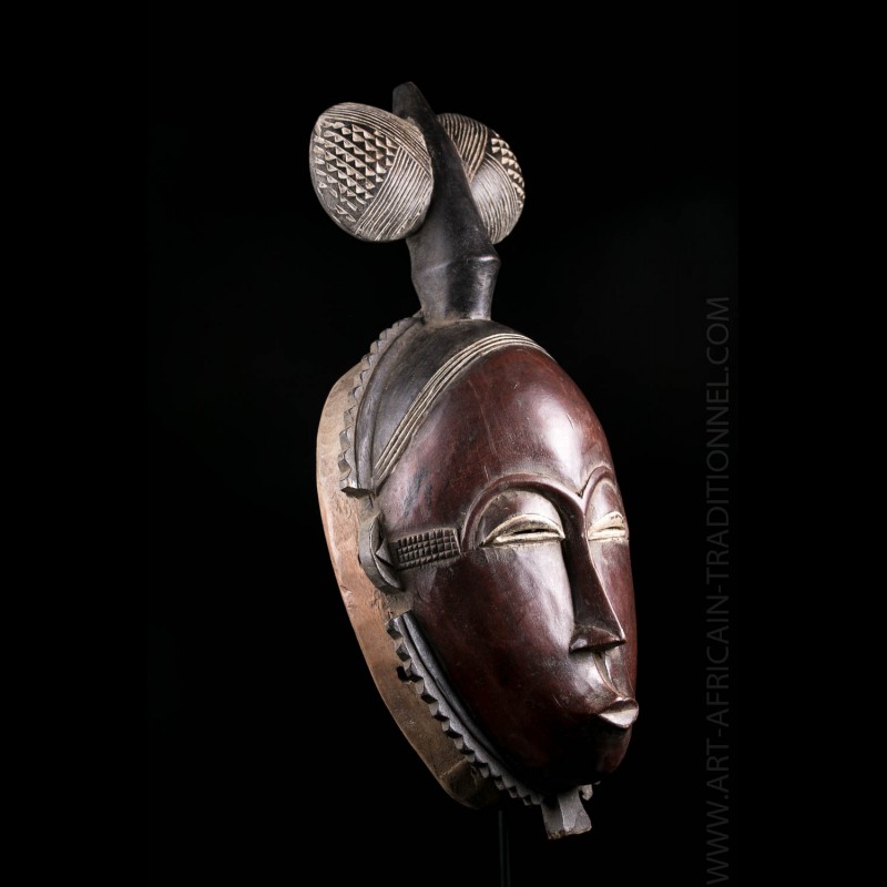 Masque Baoulé Côte d'Ivoire - Art Tribal Africain Authentique Traditionnel