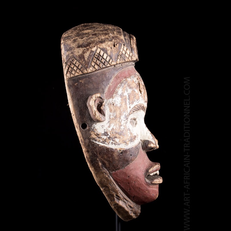 Masque Ngobudi Kongo Congo - Art Tribal Africain Authentique Traditionnel
