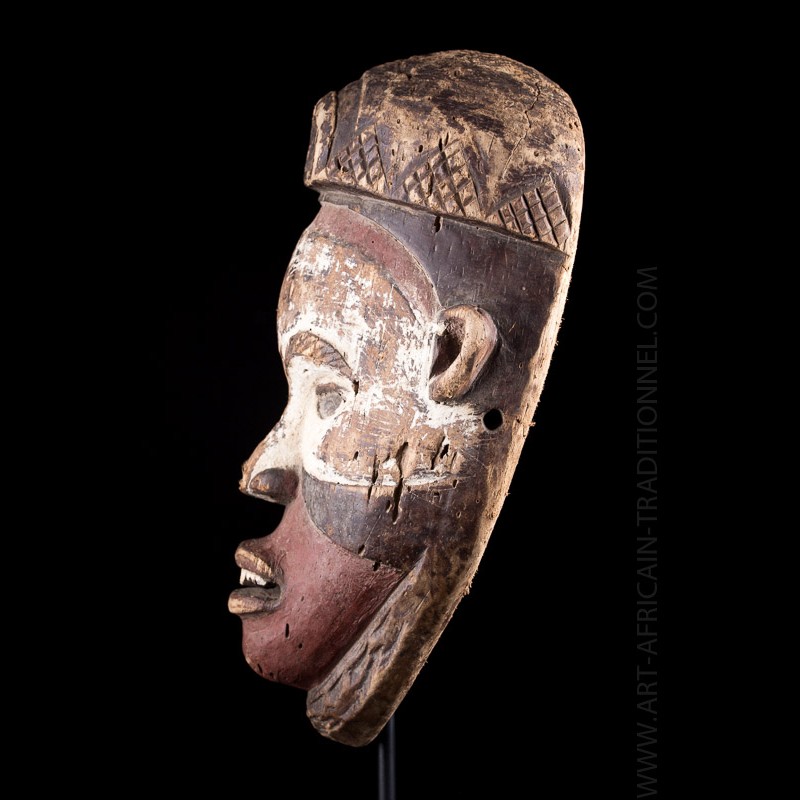 Masque Ngobudi Kongo Congo - Art Tribal Africain Authentique Traditionnel