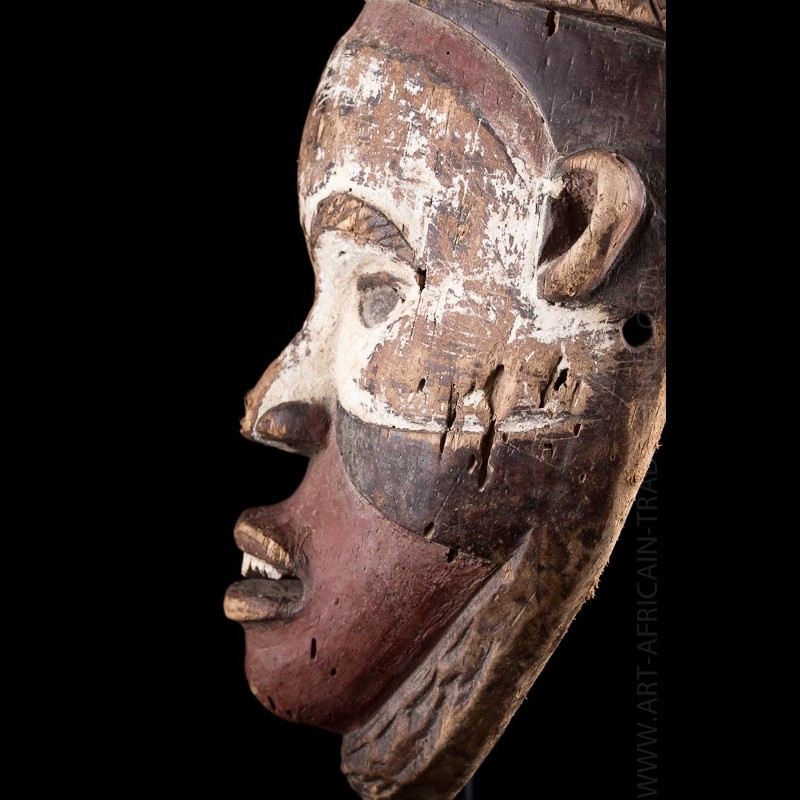 Masque Ngobudi Kongo Congo - Art Tribal Africain Authentique Traditionnel