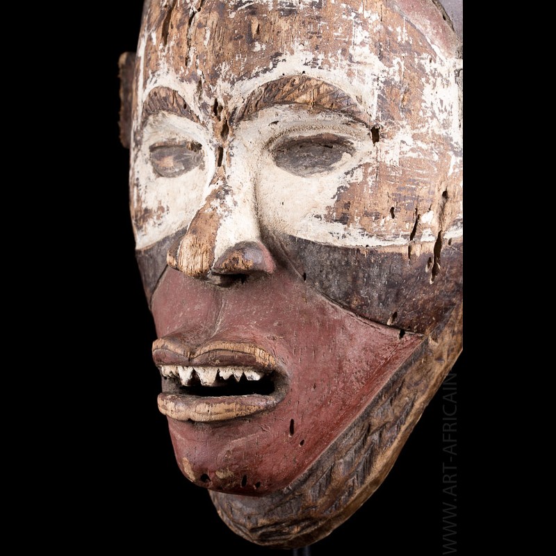 Masque Ngobudi Kongo Congo - Art Tribal Africain Authentique Traditionnel