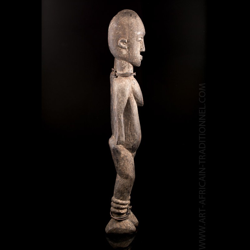 Statue Lobi Bateba bicéphale Art Tribal Africain Authentique Traditionnel