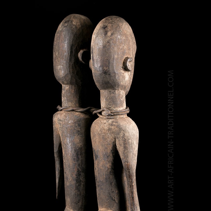 Two-headed Bateba Figure Lobi Authentic African Tribal Art Gallery