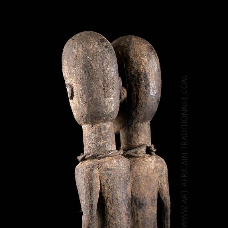 Two-headed Bateba Figure Lobi Authentic African Tribal Art Gallery