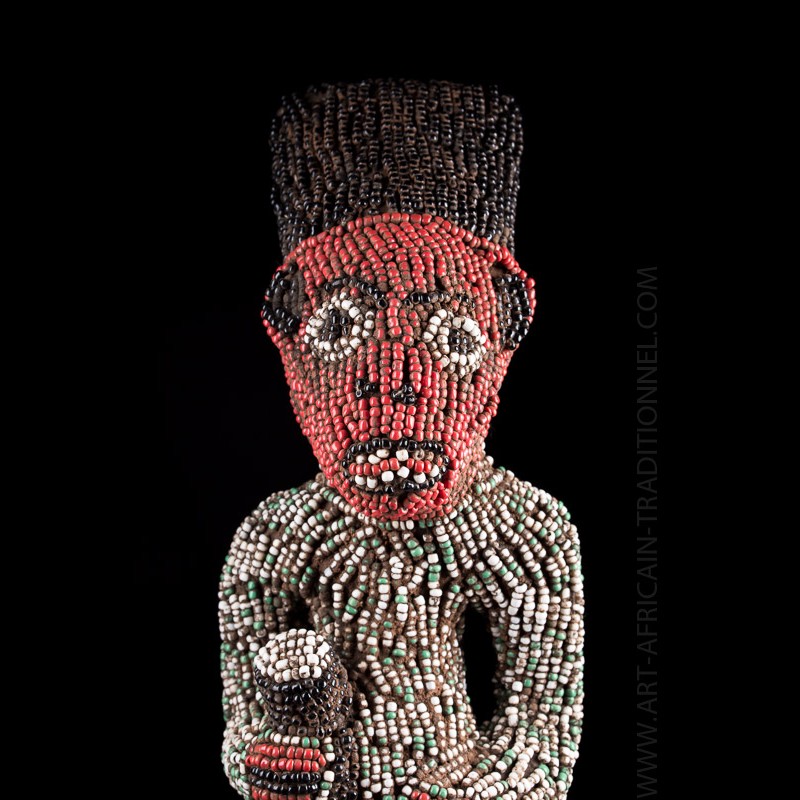 Bamileke beaded figure - Authentic African Tribal Art Gallery