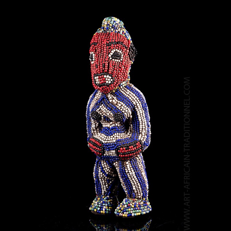 Bamileke beaded figure - Authentic African Tribal Art Gallery